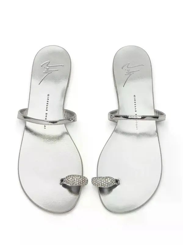 GIUSEPPE ZANOTTI Crystal-embellished Sandals - Silver