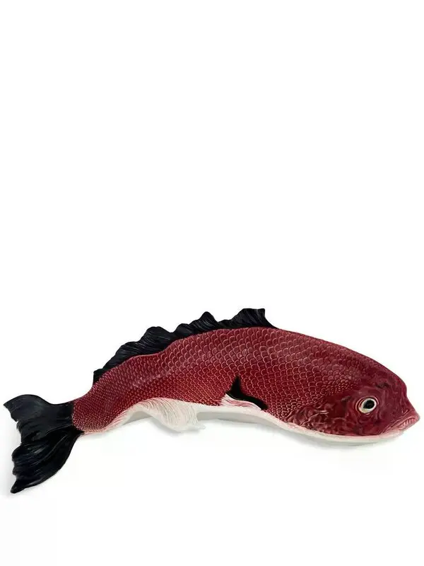 BORDALLO PINHEIRO Peixes' Curved Platter Plate - Red