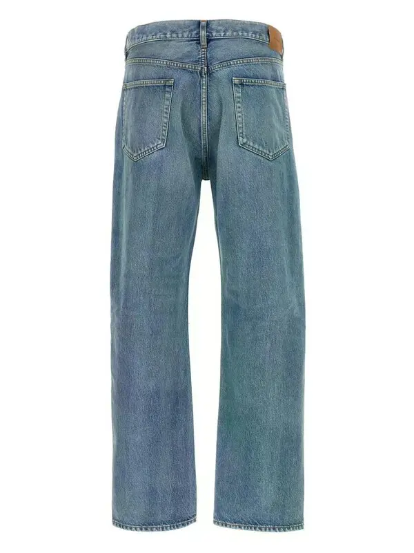 Saint Laurent Distressed Straight Leg Jeans