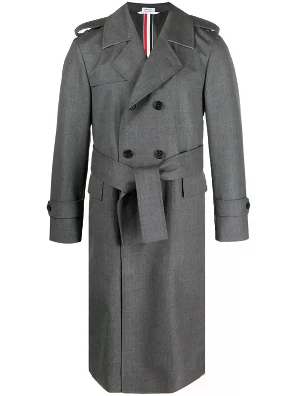 Thom Browne Wool Double-breasted Trench Coat