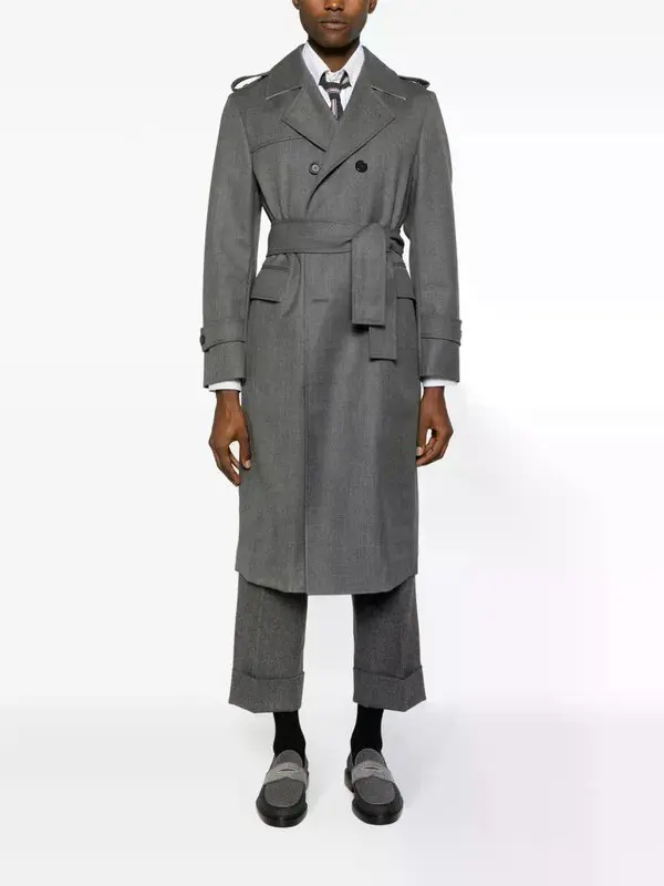 Thom Browne Wool Double-breasted Trench Coat