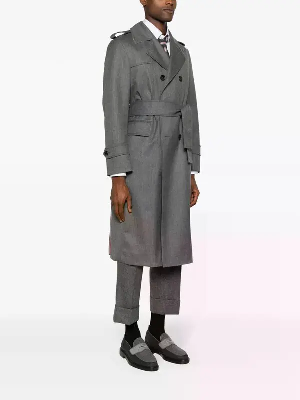 Thom Browne Wool Double-breasted Trench Coat