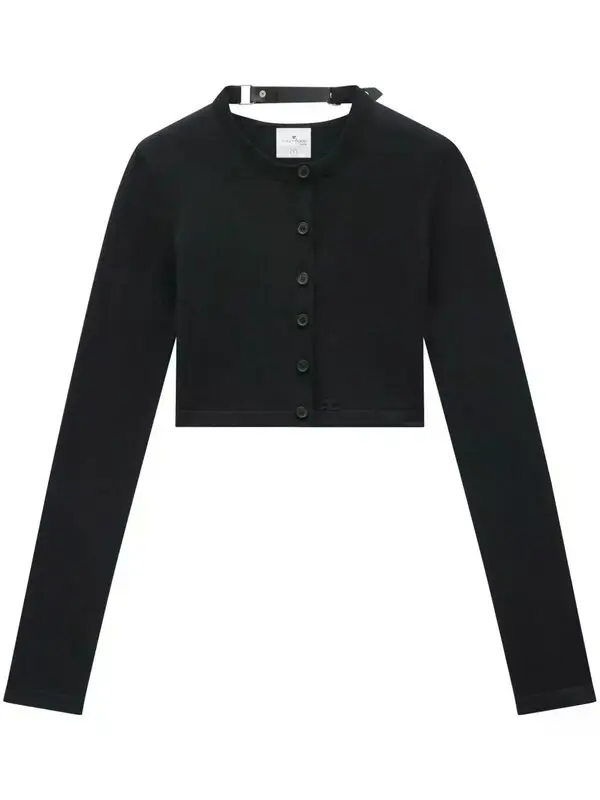 COURREGES Cropped Fine-knit Cardigan
