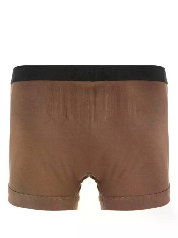 TOM FORD Logo-waistband Stretch-cotton Boxers - Brown