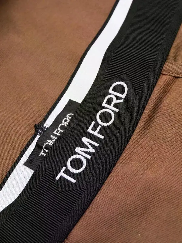 TOM FORD Logo-waistband Stretch-cotton Boxers - Brown