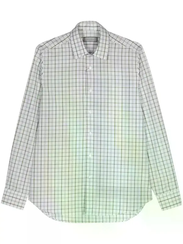 Canali Check-pattern Cotton Shirt - Green