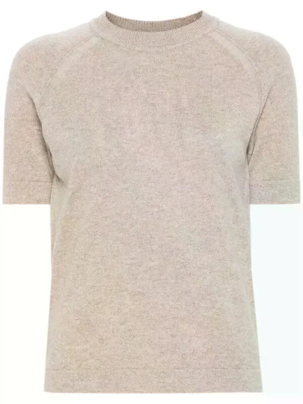 BARRIE Cashmere Knitted Top - Neutrals