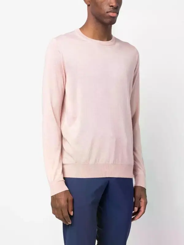 Fedeli Ribbed Crew Neck Jumper - Pink