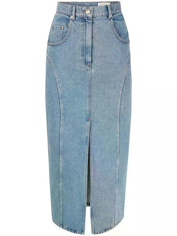 Nina Ricci Long Denim Skirt