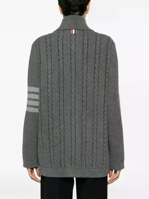 Thom Browne Cable-knit Bomber Jacket - Grey