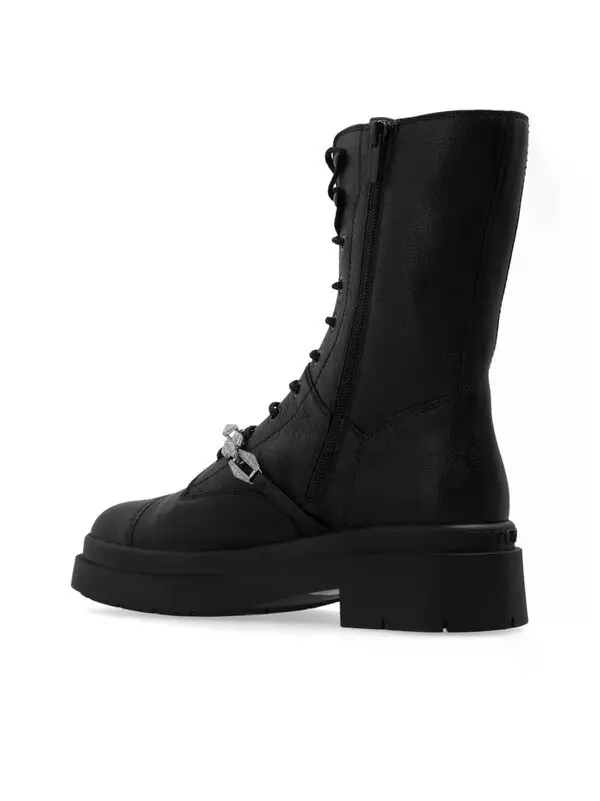 JIMMY CHOO Nari Crystal-embellished Combat Boots