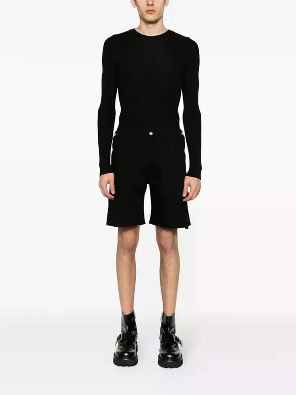 COURREGES Sailor Strap-detailed Denim Shorts