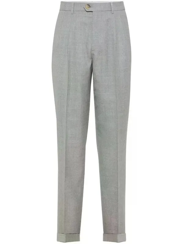 Brunello Cucinelli Pleat-detail Tailored Trousers - Grey