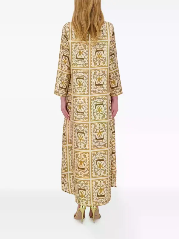PAULA Printed Silk Dress - Neutrals