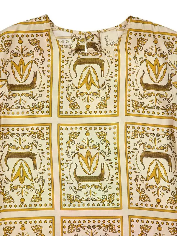 PAULA Printed Silk Dress - Neutrals