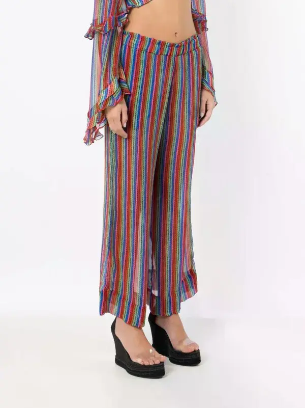 AMIR SLAMA Sheer Graphic-print Silk Trousers