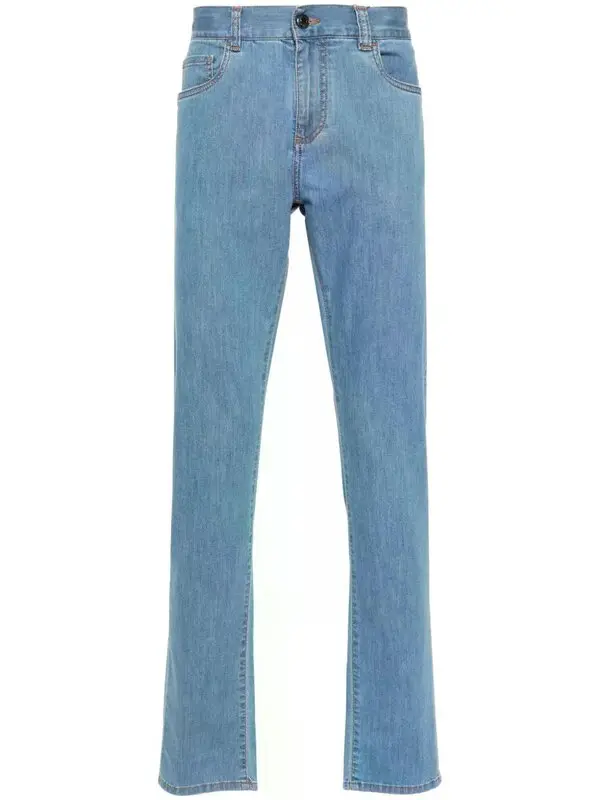 Canali Logo-patch Slim-fit Jeans