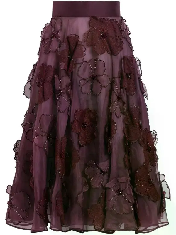 Dolce & Gabbana Floral-appliqué Midi Skirt