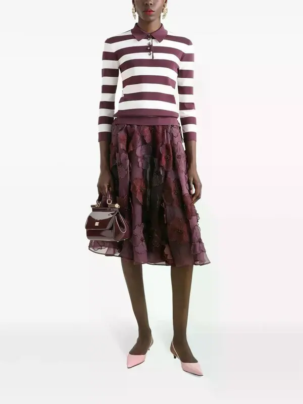 Dolce & Gabbana Floral-appliqué Midi Skirt