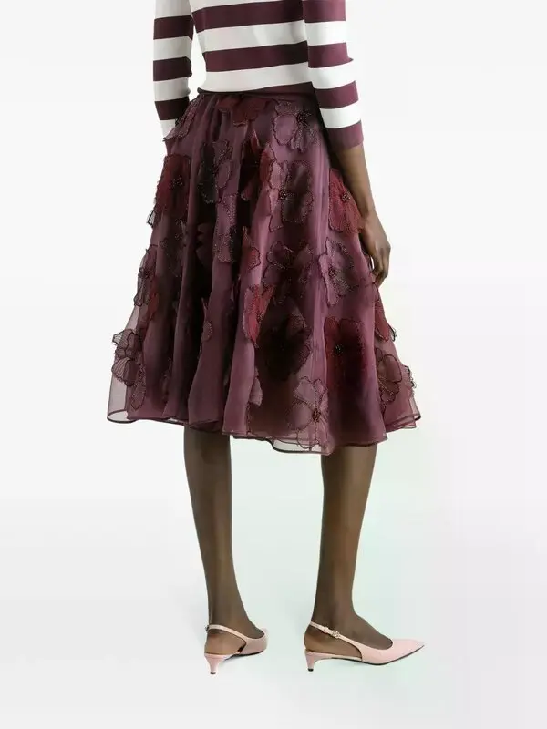 Dolce & Gabbana Floral-appliqué Midi Skirt