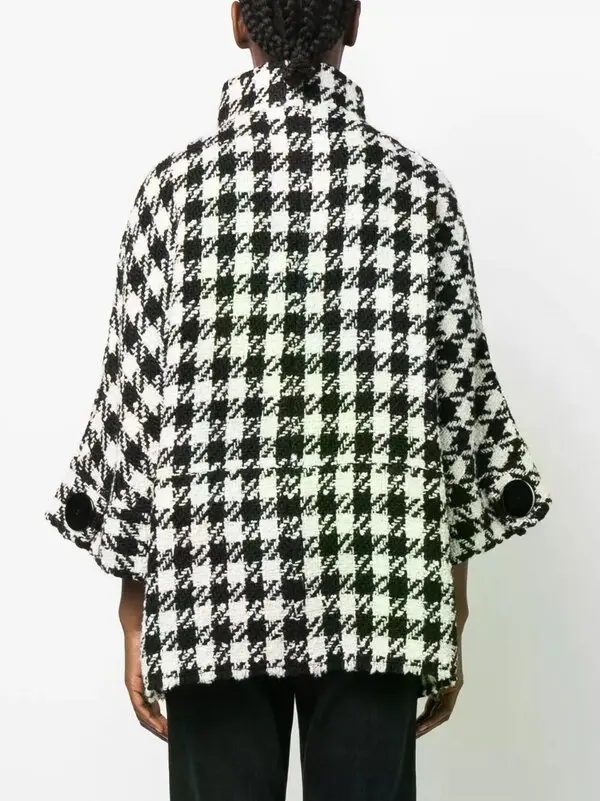 CHARLOTT Check-pattern Crop-sleeve Jacket