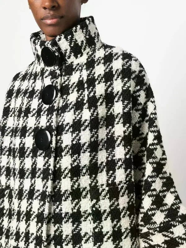 CHARLOTT Check-pattern Crop-sleeve Jacket
