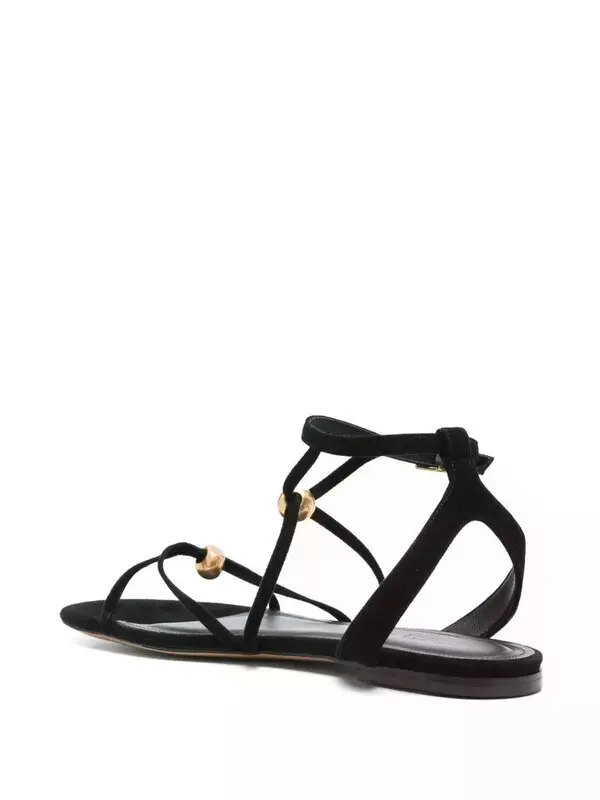 Isabel Marant Étoile Aeza Suede Sandals With Metal Bead Detail - Black