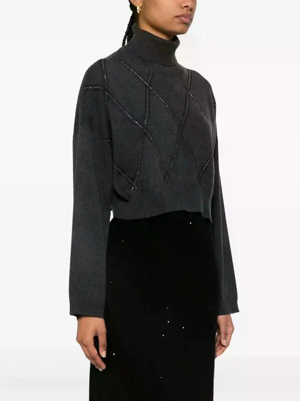 Brunello Cucinelli Monili-embellished Cropped Top