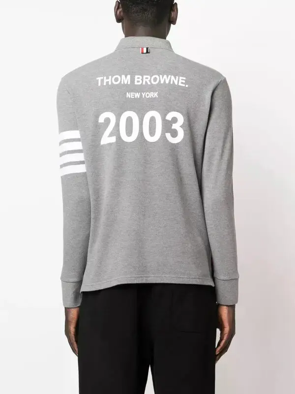Thom Browne 4-bar Stripe 2003-print Polo Shirt