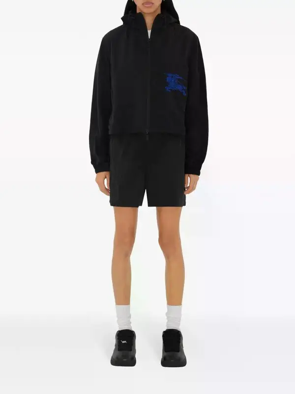 Burberry Cropped Nylon Hooded Jacket With Equestrian Knight Design