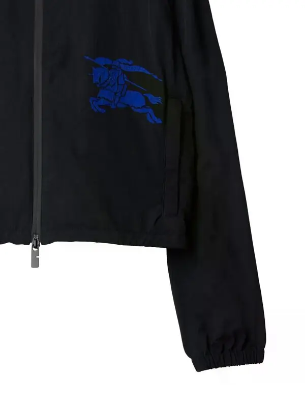 Burberry Cropped Nylon Hooded Jacket With Equestrian Knight Design