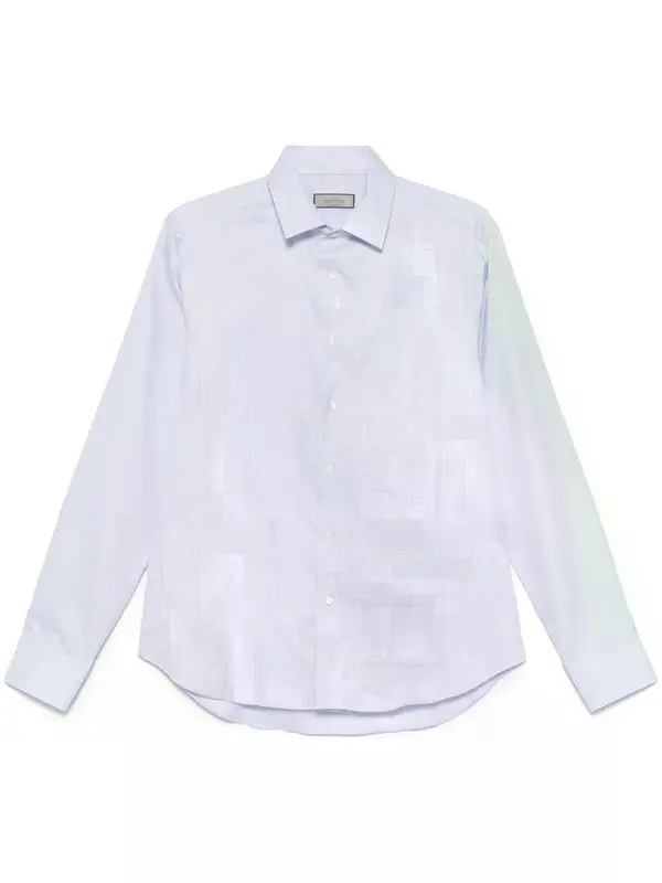 Canali Micro Check Shirt - Blue