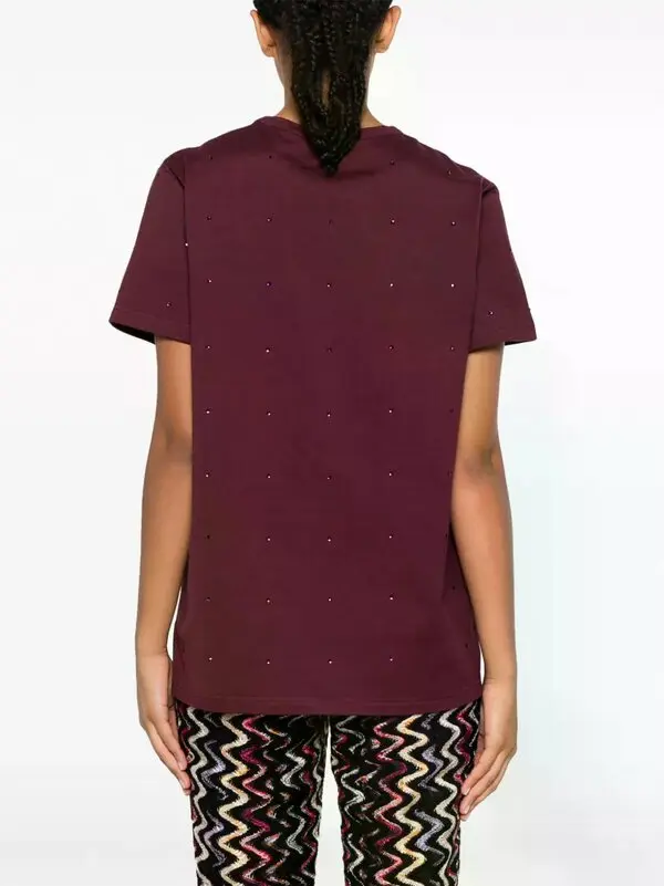 BARRIE Logo-embroidered Embellished T-shirt - Red