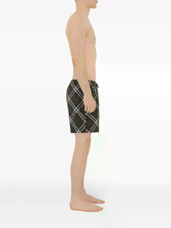 Burberry Checked Drawstring-waist Swim Shorts
