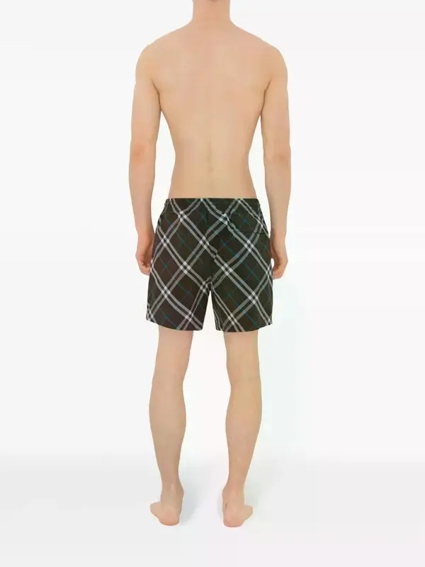 Burberry Checked Drawstring-waist Swim Shorts