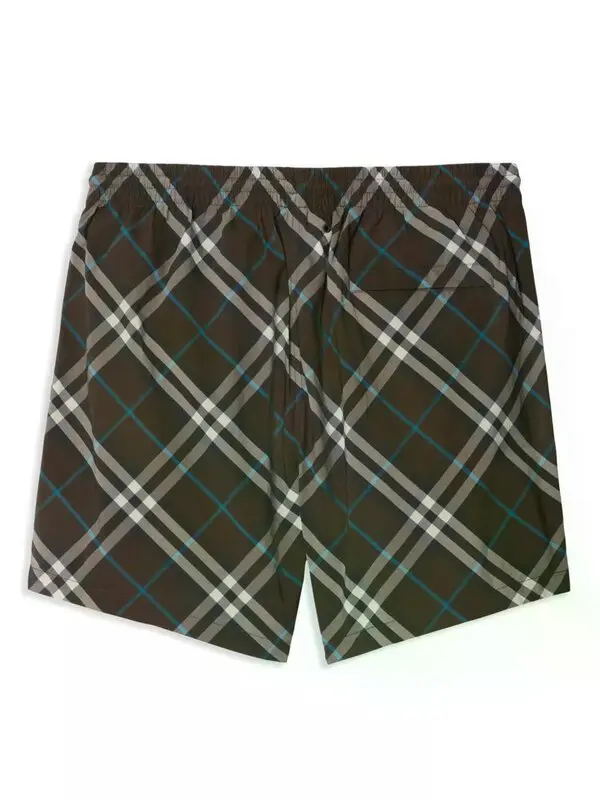 Burberry Checked Drawstring-waist Swim Shorts