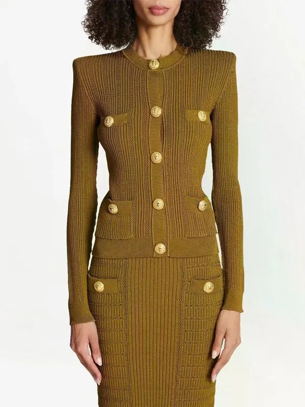 Balmain Button-front Knitted Top