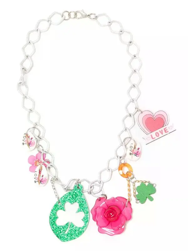 AMIR SLAMA Rose Pendant Chain-link Necklace - Metallic