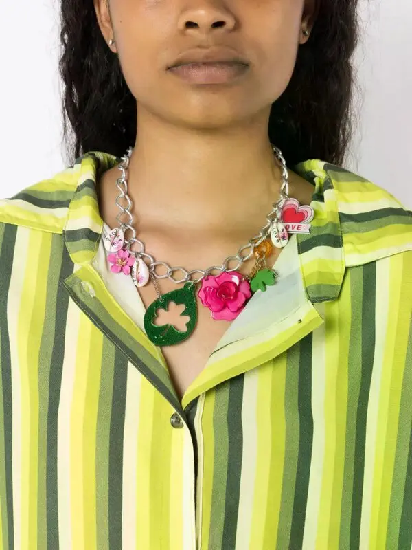 AMIR SLAMA Rose Pendant Chain-link Necklace