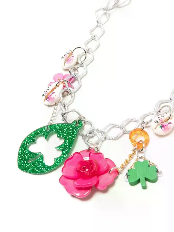 AMIR SLAMA Rose Pendant Chain-link Necklace