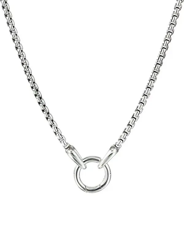 David Yurman Sterling Smooth Amulet Box Chain Necklace - Silver