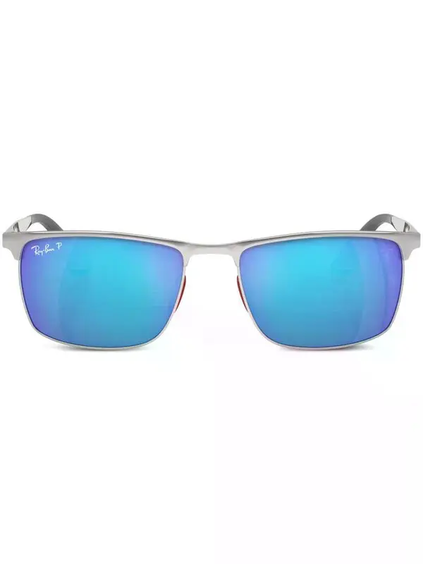 Ray-ban Chromance Logo-plaque Sunglasses - Silver