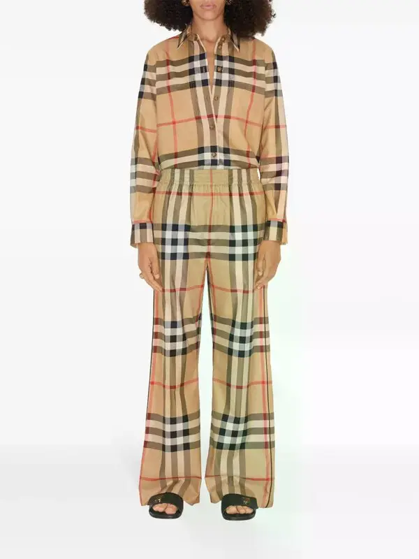 Burberry Check Cotton Twill Trousers