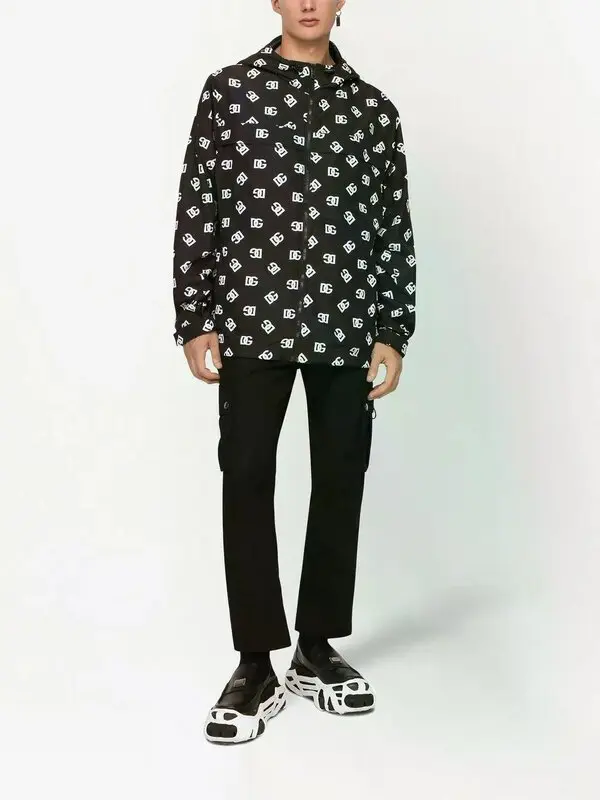 Dolce & Gabbana Dg-logo Quilted Hooded Jacket