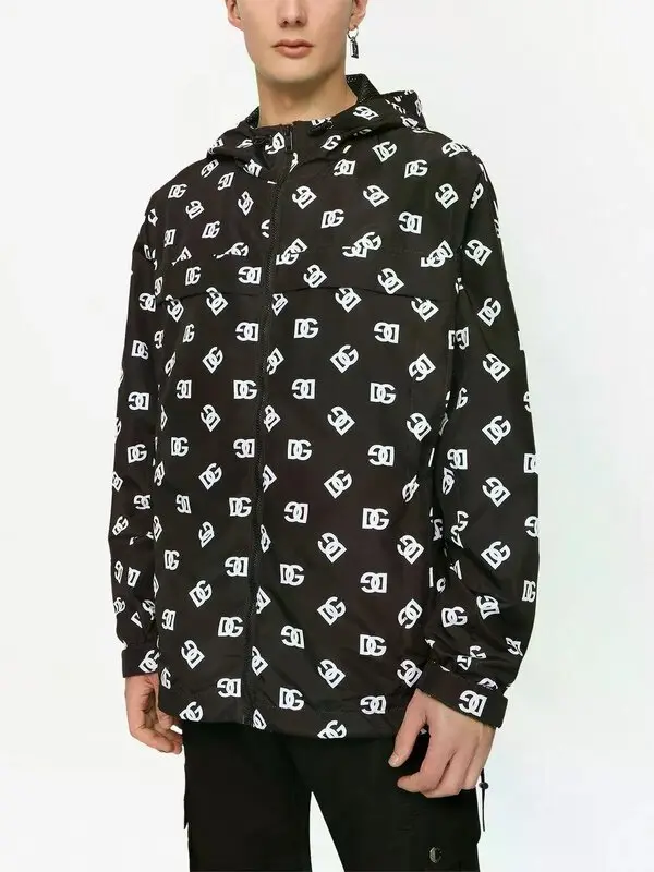 Dolce & Gabbana Dg-logo Quilted Hooded Jacket