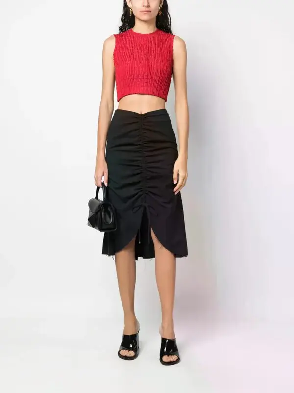 PATOU Smocked Crop Top