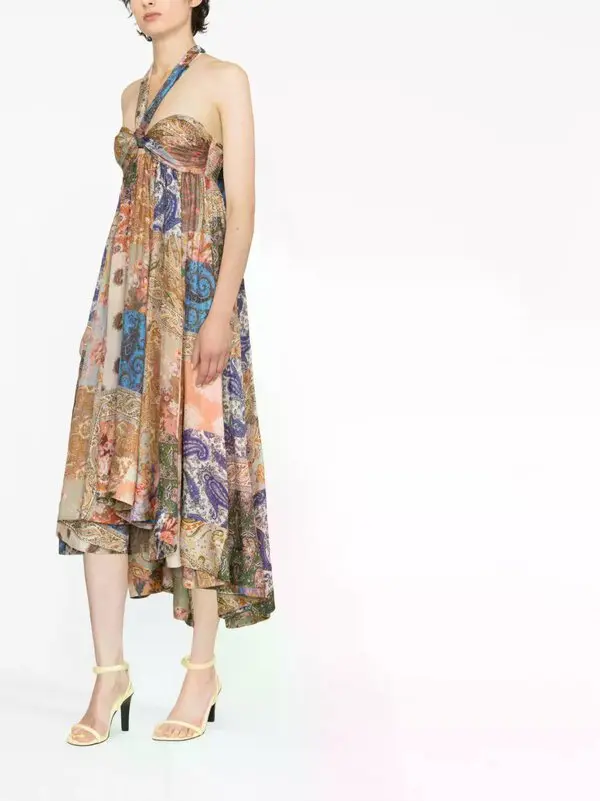 Zimmermann Devi Paisley-print Halterneck Dress