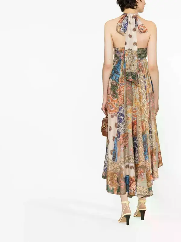 Zimmermann Devi Paisley-print Halterneck Dress