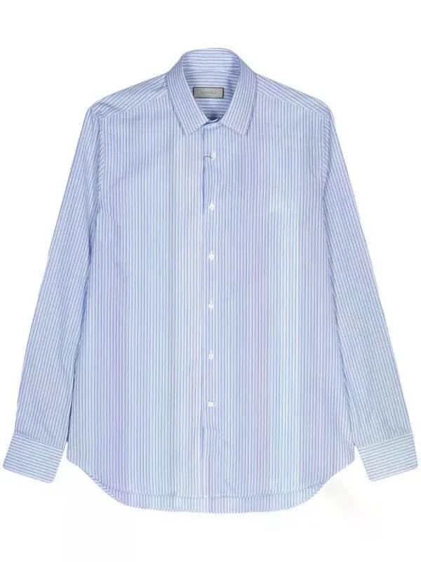 Canali Long-sleeve Striped Shirt - Blue