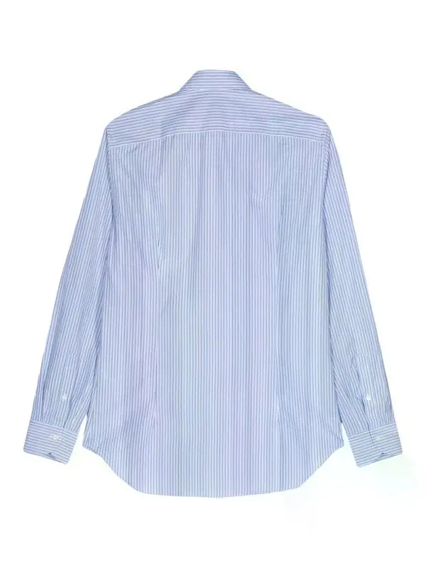 Canali Long-sleeve Striped Shirt - Blue